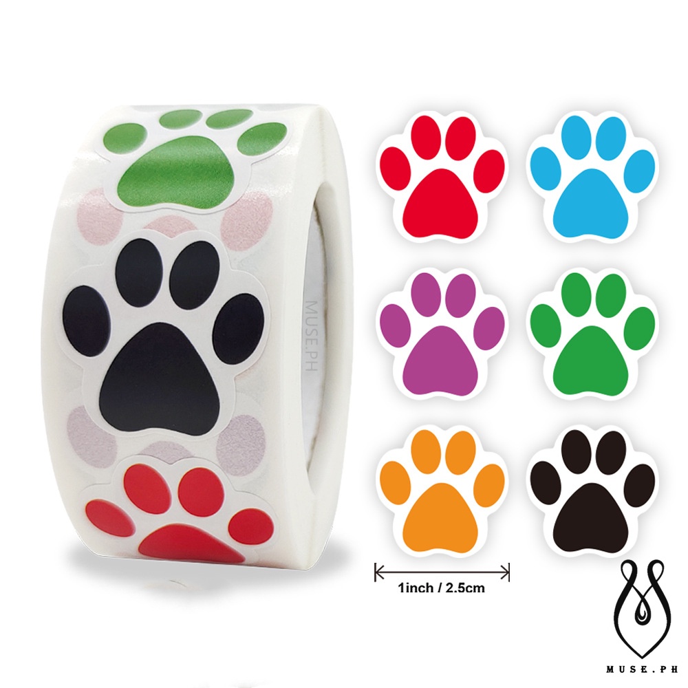 MUSE.PH 500pcs/roll Animals footprints cartoon Stickers for kids ...