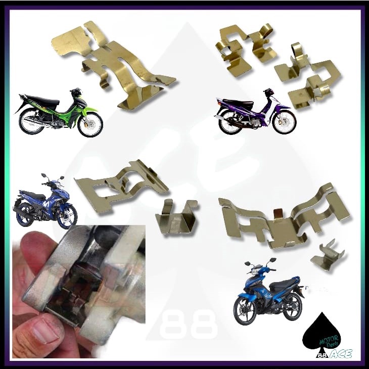 CALIPER SPRING CLIP KIT SET FRONT & REAR Y110 SS LC135 SRL110 SRLZ ...