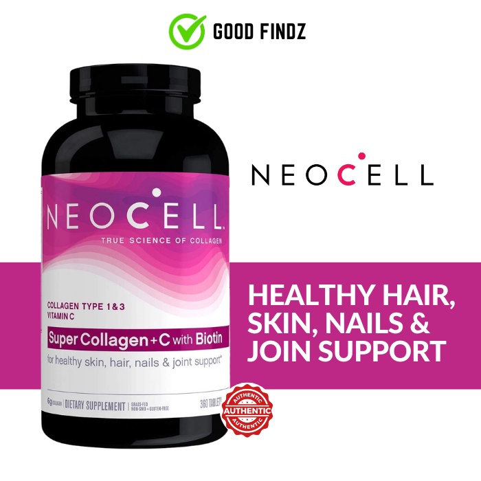 Neocell Collagen Type 1 & 3 HAIR SKIN NAILS JOINT Vitamin C Biotin 360 ...