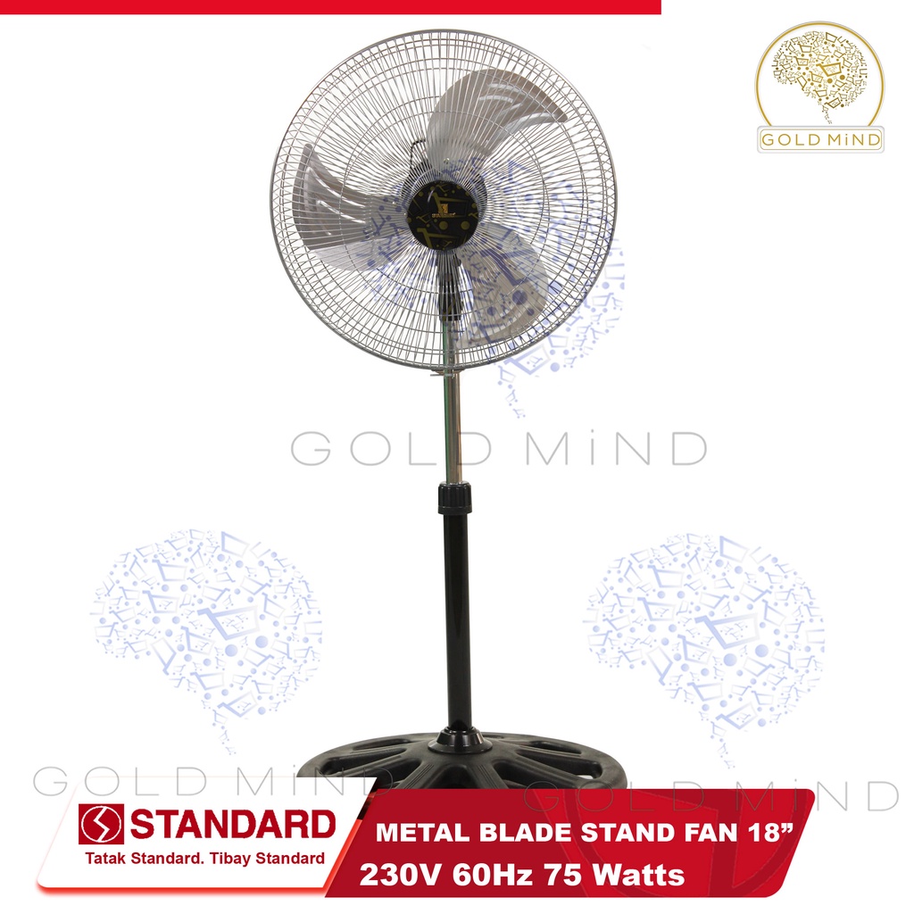 Standard Electric Fan Stand Fan 18 inches (Metal Fan Blade) | Shopee ...