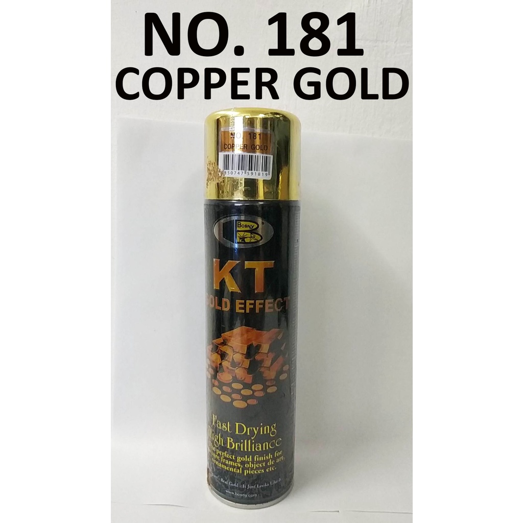 BOSNY SPRAY PAINT NO. 181 COPPER GOLD KT GOLD EFFECT 225 GRAMS | Shopee ...