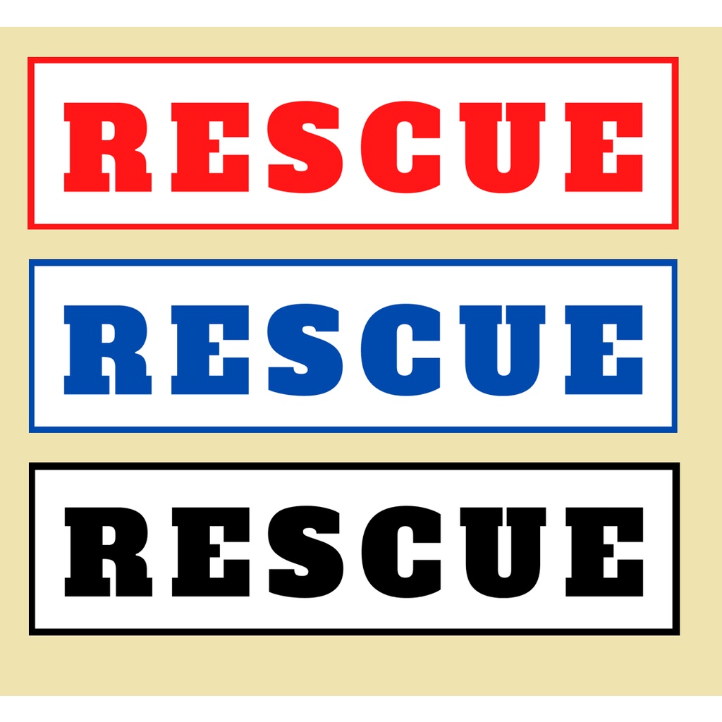 RESCUE - Equipment Decals / Stickers | Shopee Philippines