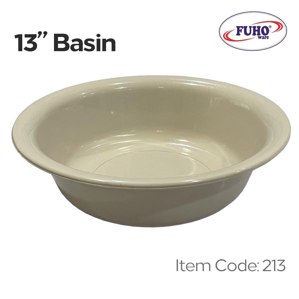FUHO 6 pcs. 13 Inches Plastic Basin Round Wash Laundry Bowl Bathroom ...