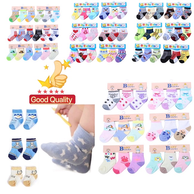 3pairs Sock Baby Socks For Baby 100% cotton | Shopee Philippines