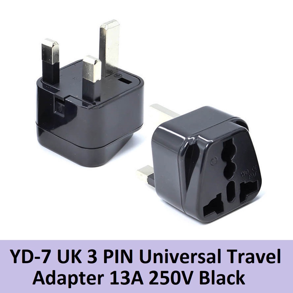 High Quality YD-7 (1pc) Black UK Universal Travel Adapter 13A 250V ...
