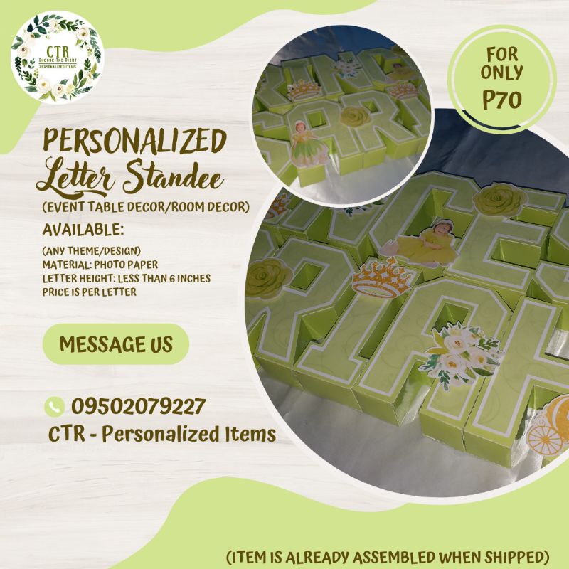 DIY LETTER STANDEE - EVENT TABLE DECOR/ROOM DECOR | Shopee Philippines