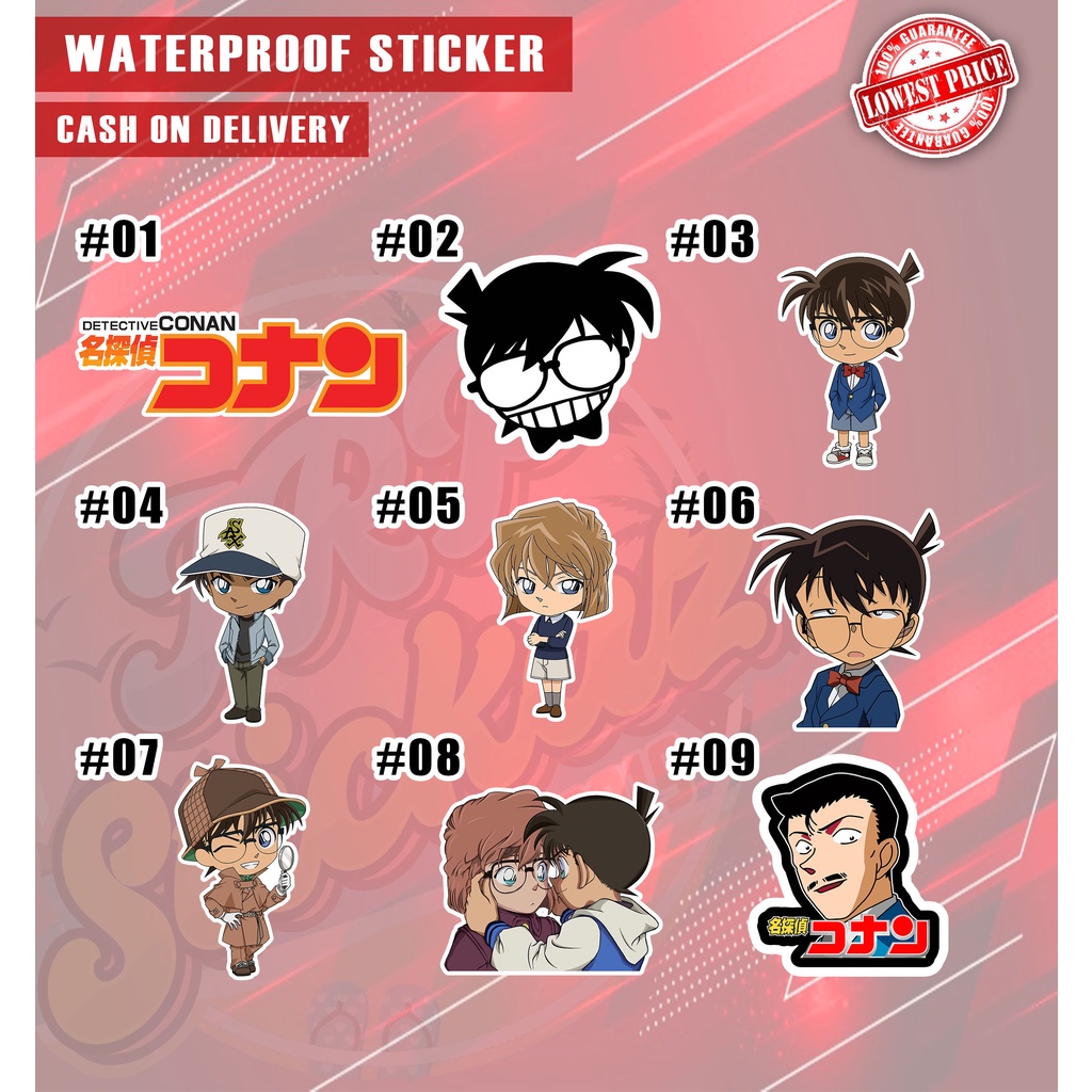 Detective Conan Characters Waterproof Sticker | Shopee Philippines