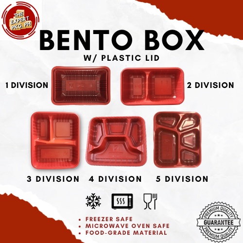 Bento Box Trays With Plastic Lid 1 2 3 4 5 Division - 10pcs 20pcs 30pcs ...