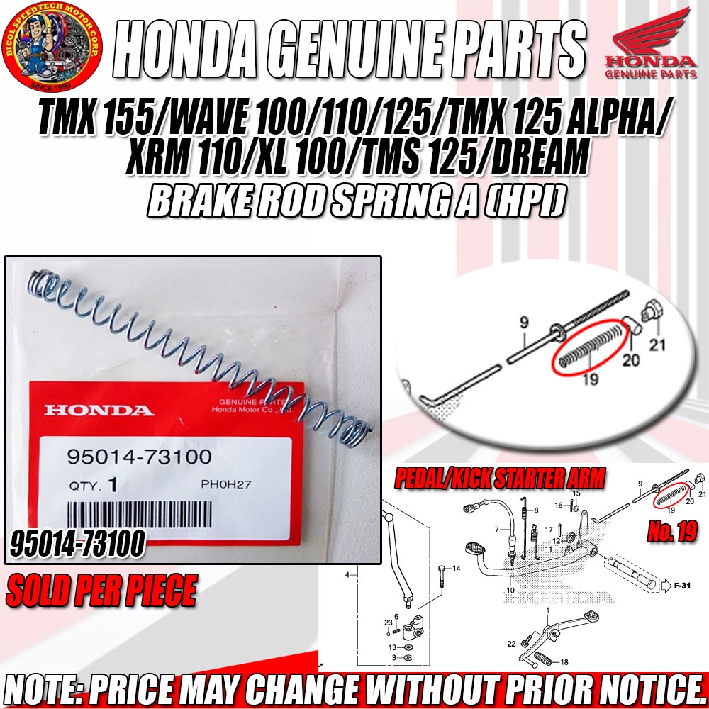 TMX 155/WAVE 100/110/125/TMX 125 ALPHA/XRM 110/XL 100/TMS 125 BRAKE ROD ...
