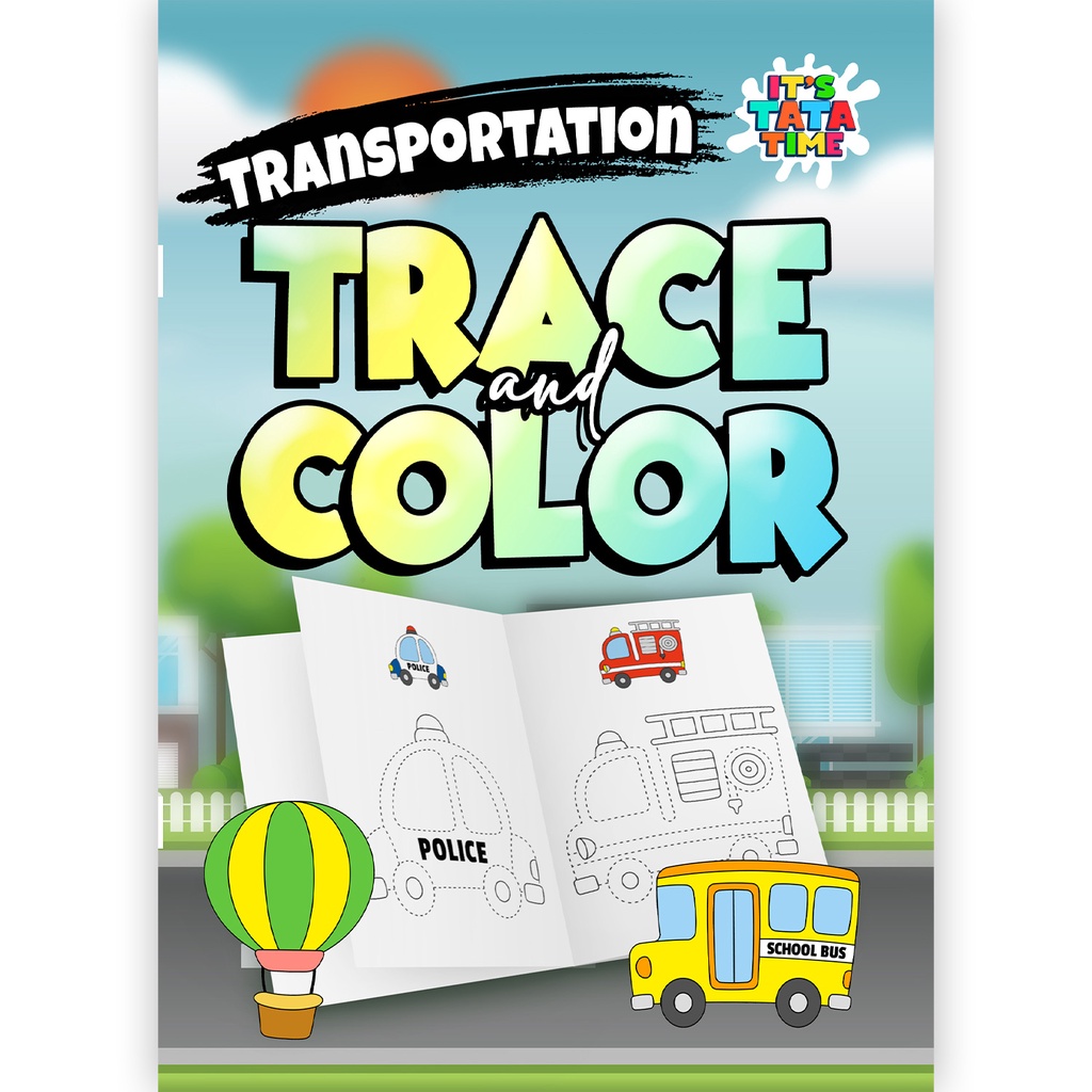 Coloring Book for Kids - Transportation Trace and Color | Shopee ...