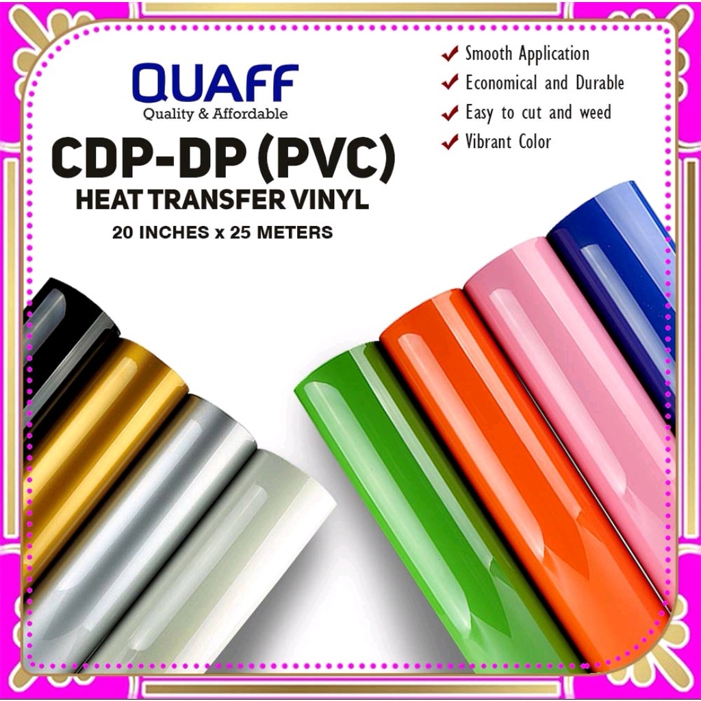 (5 METER) 20inches QUAFF PVC Rubberize Neon color Heat Transfer ...