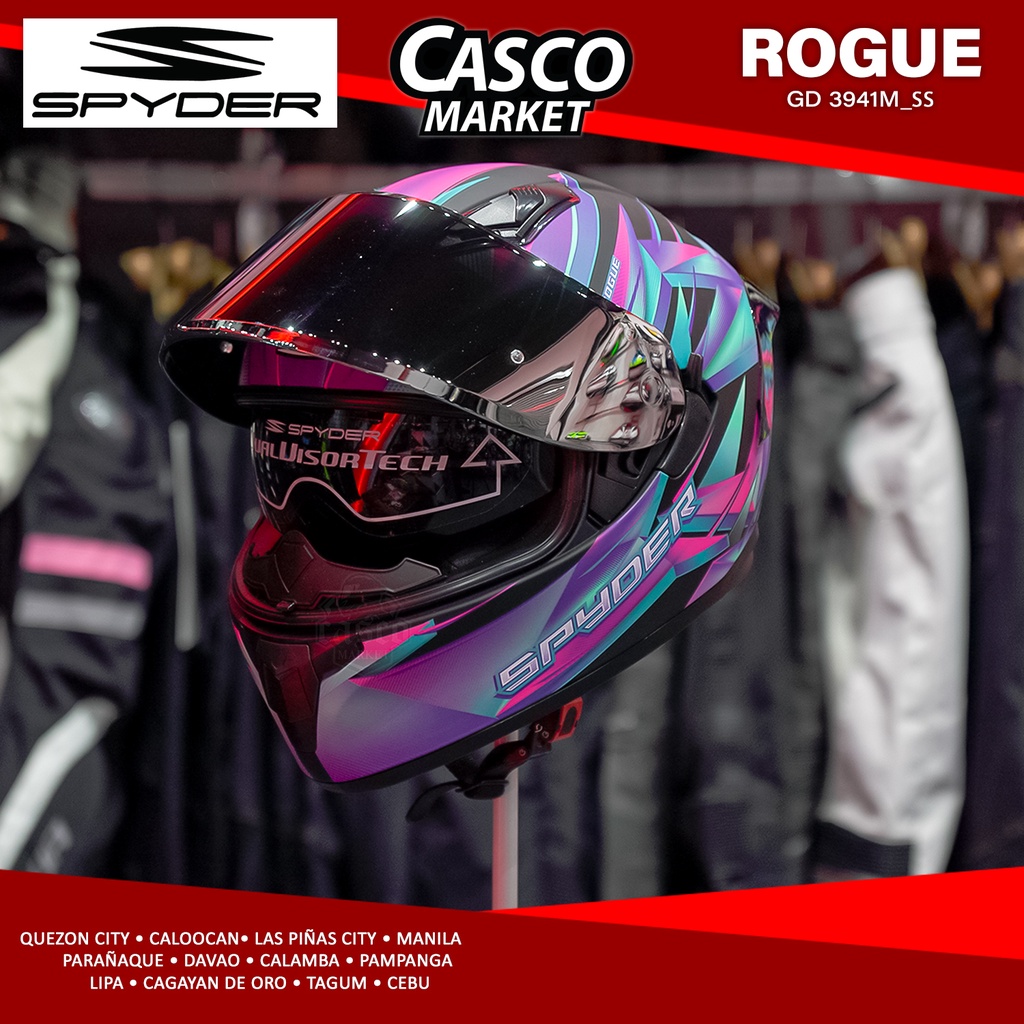 SPYDER ROGUE GD FULL FACE DUAL VISOR MOTORCYCLE HELMET | Shopee Philippines