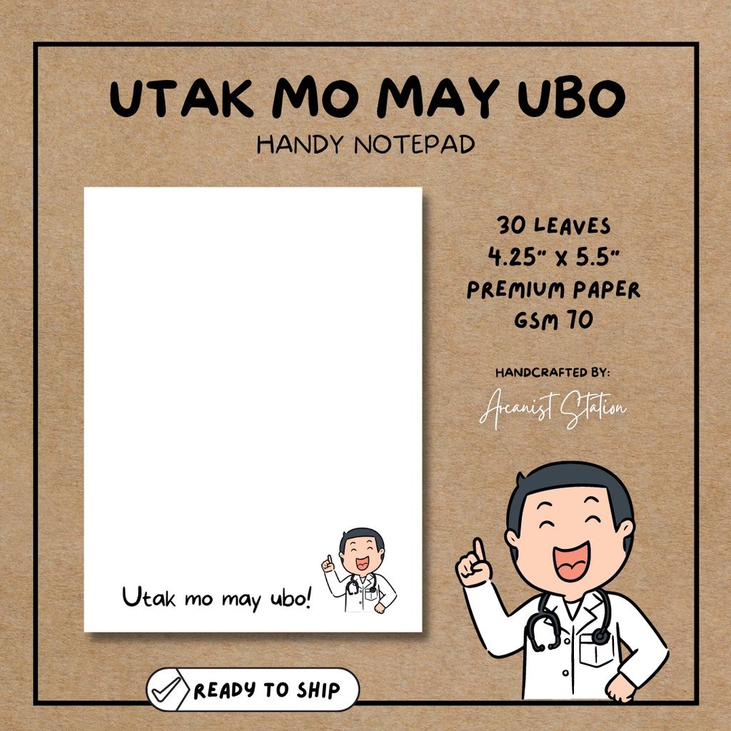 Utak mo may ubo - Witty Tagalog Handy Notepad | Shopee Philippines