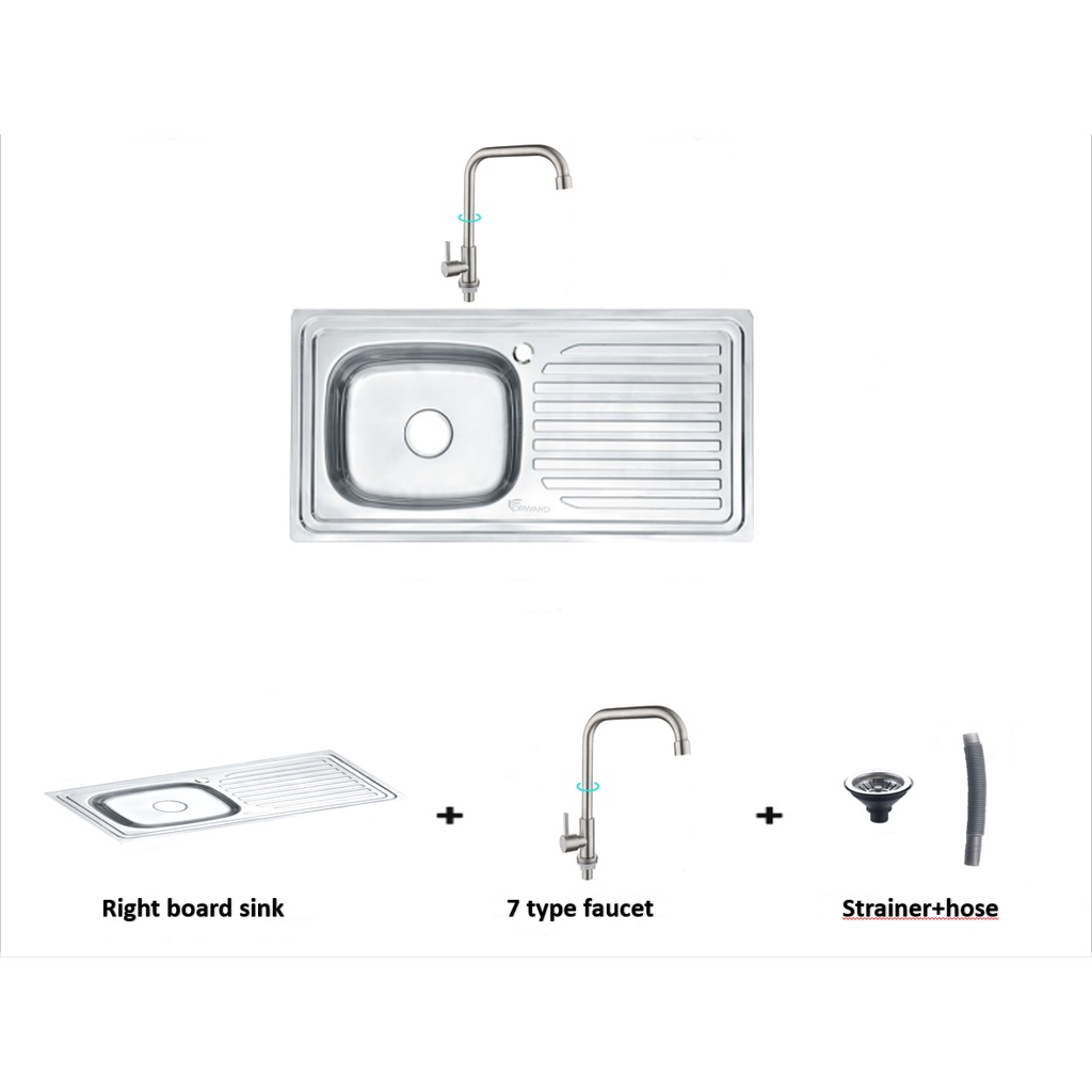 304 STAINLESS STEEL KITCHEN SINK /SIZE:75CM*40CM*14CM | Shopee Philippines