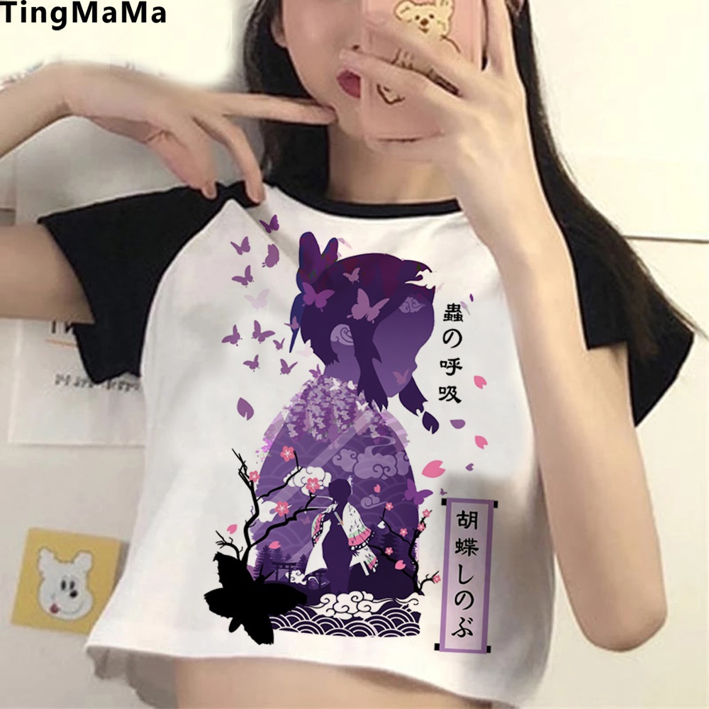 demon slayer shinobu aesthetic yk2 crop top girl yk2 gothic cute hippie ...