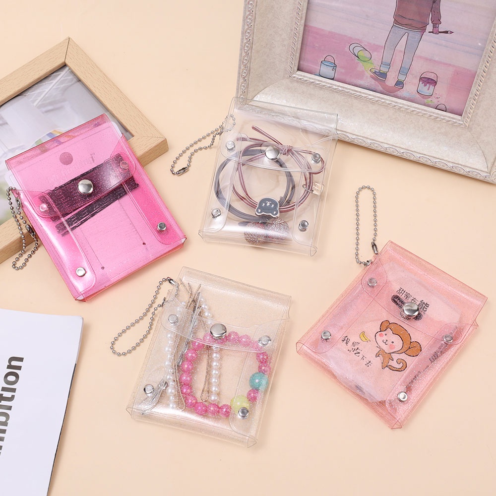 PVC Clear Jelly Bag Storage Clear Glitter Ladies Purse Jelly Card ...