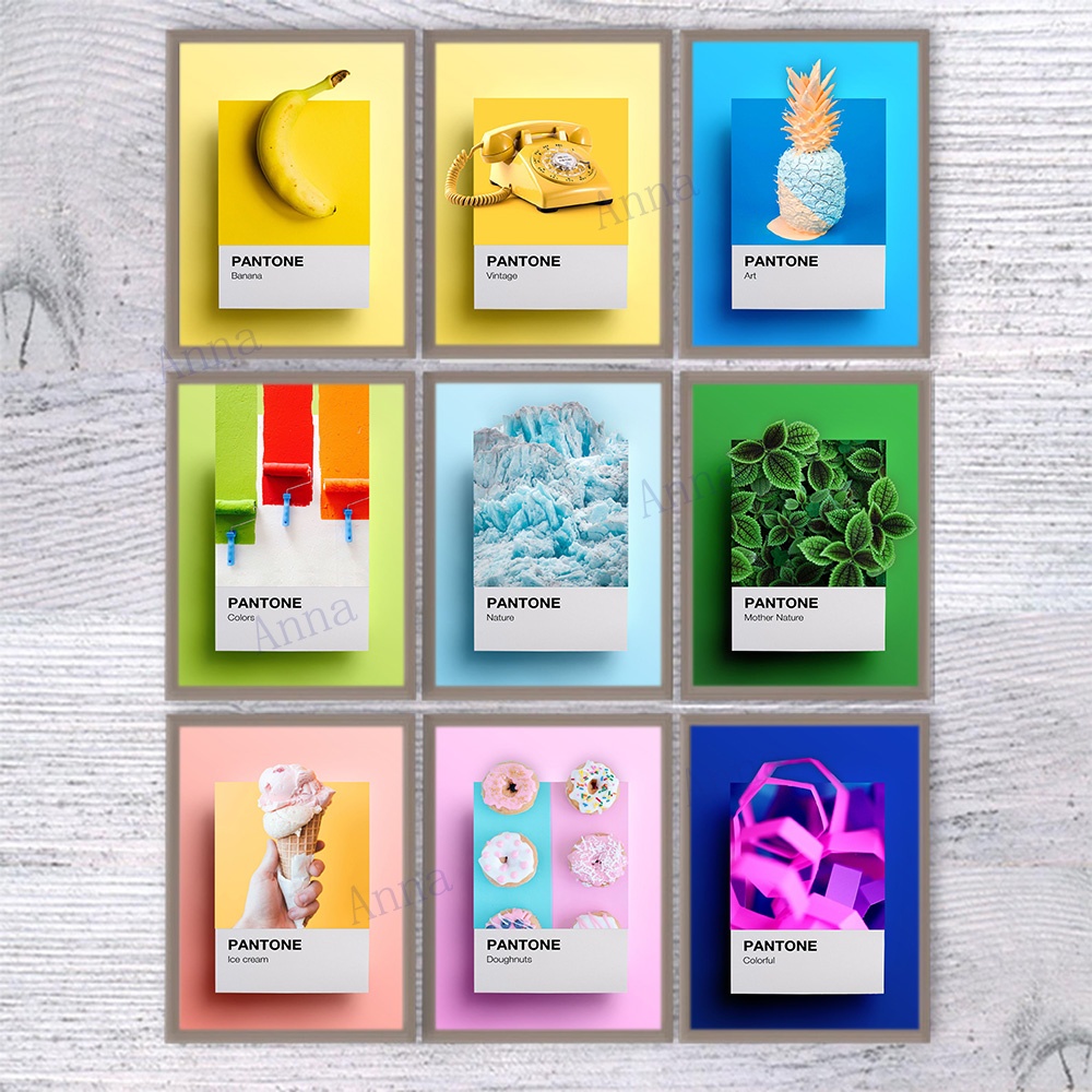 Pantone Color Wall Art Poster Print Retro Ice Cream Banana Pineapple ...