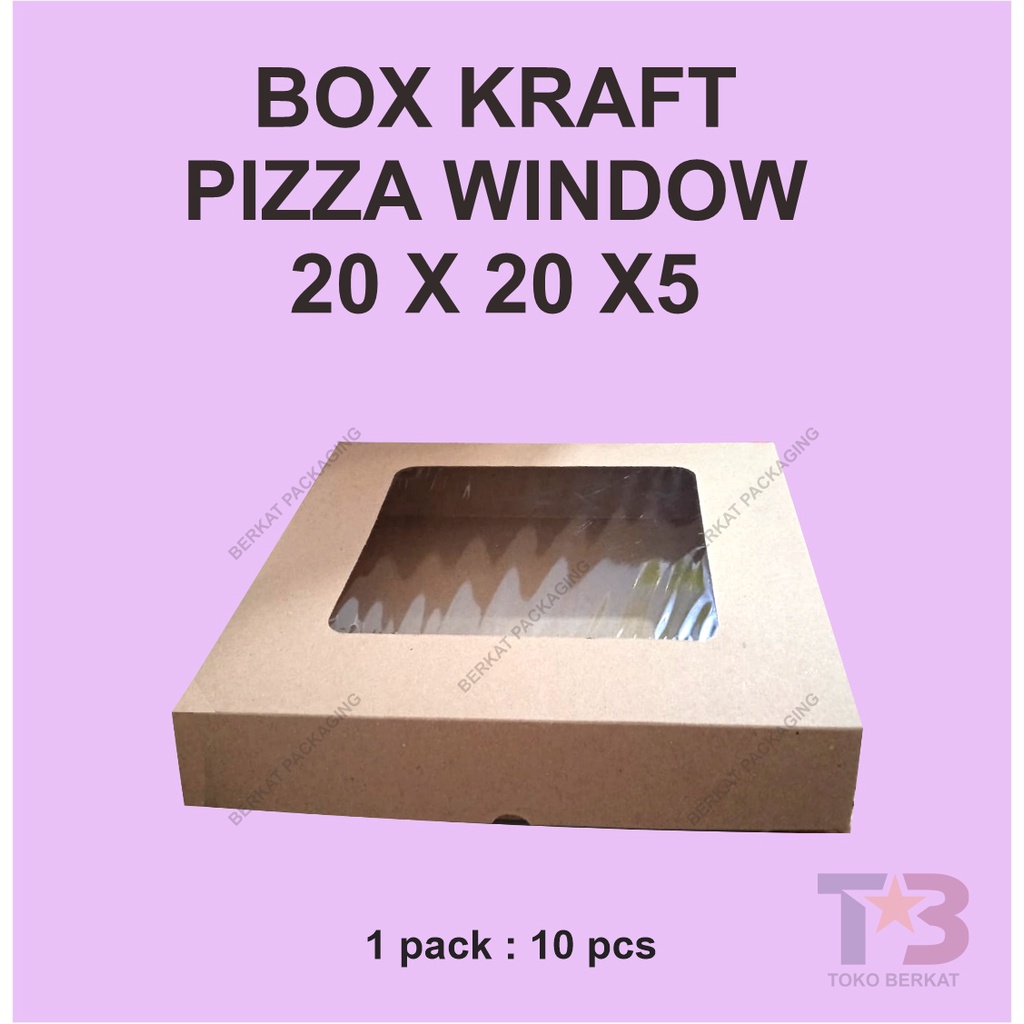 Pizza BOX WINDOW 20x20x5/KRAFT WINDOW/Laminate WINDOW KRAFT/Laminated ...