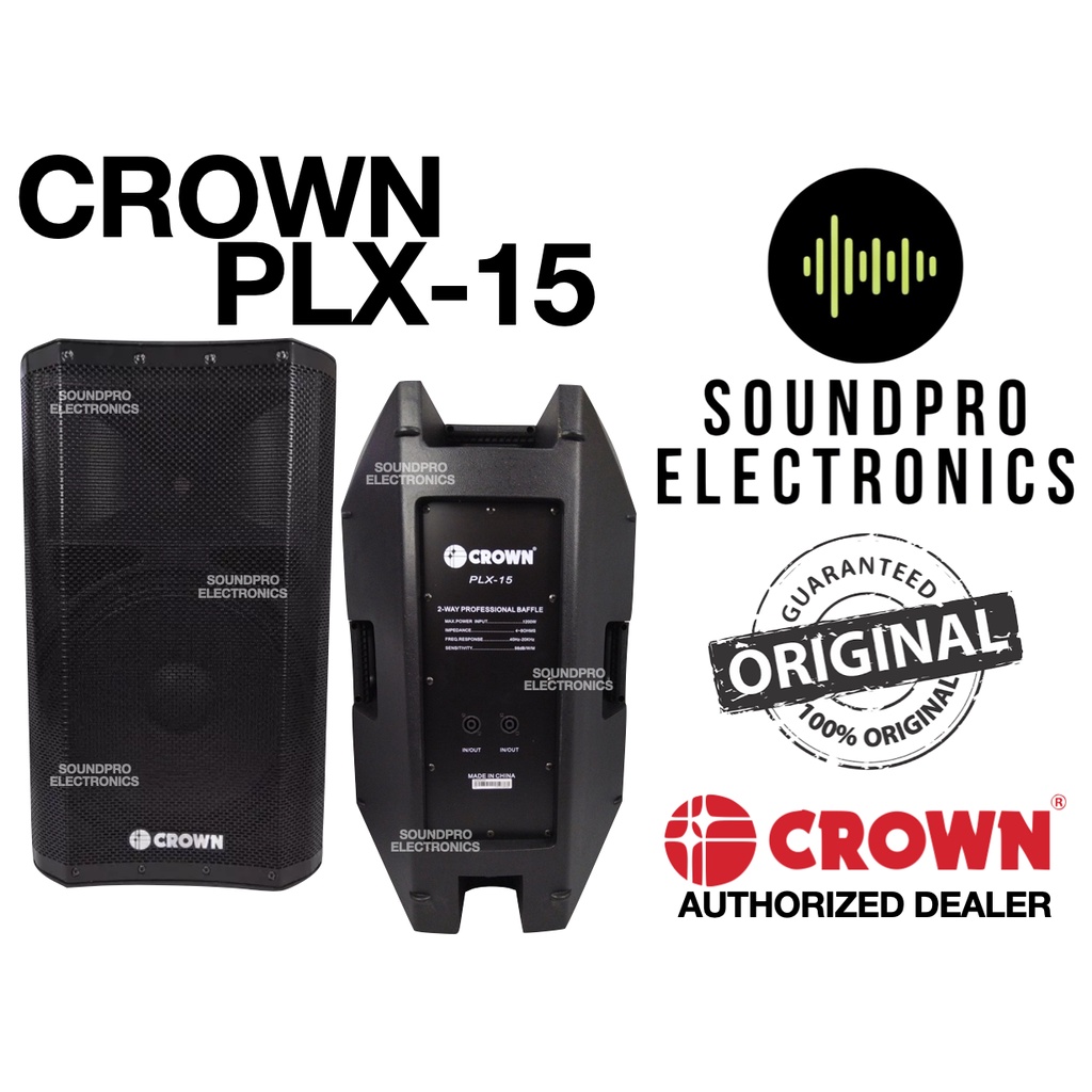 Crown (1PC) PLX-15 15" 1200W High Power Professional Speaker FREE 5m ...