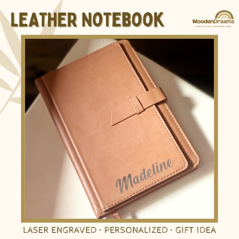 Personalized Leather Notebook with 5 Card Slots A5 Size (Laser ...