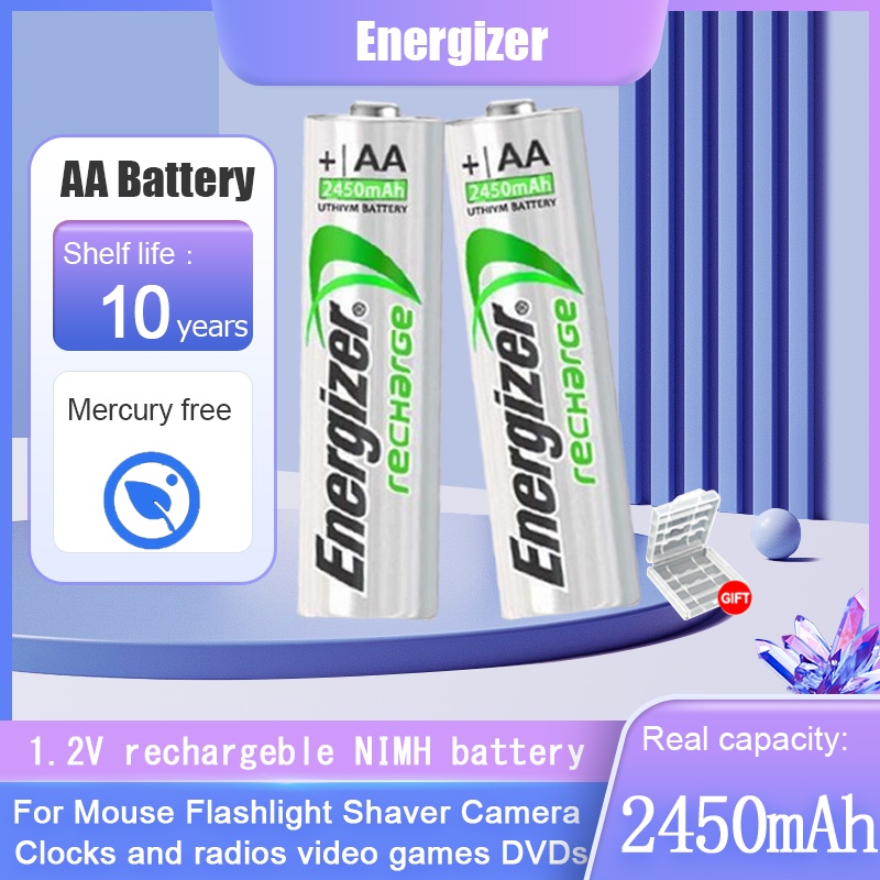 2-10PCS 1.2V 2450mah Energizer AA NI-MH rechargeable battery suitable ...