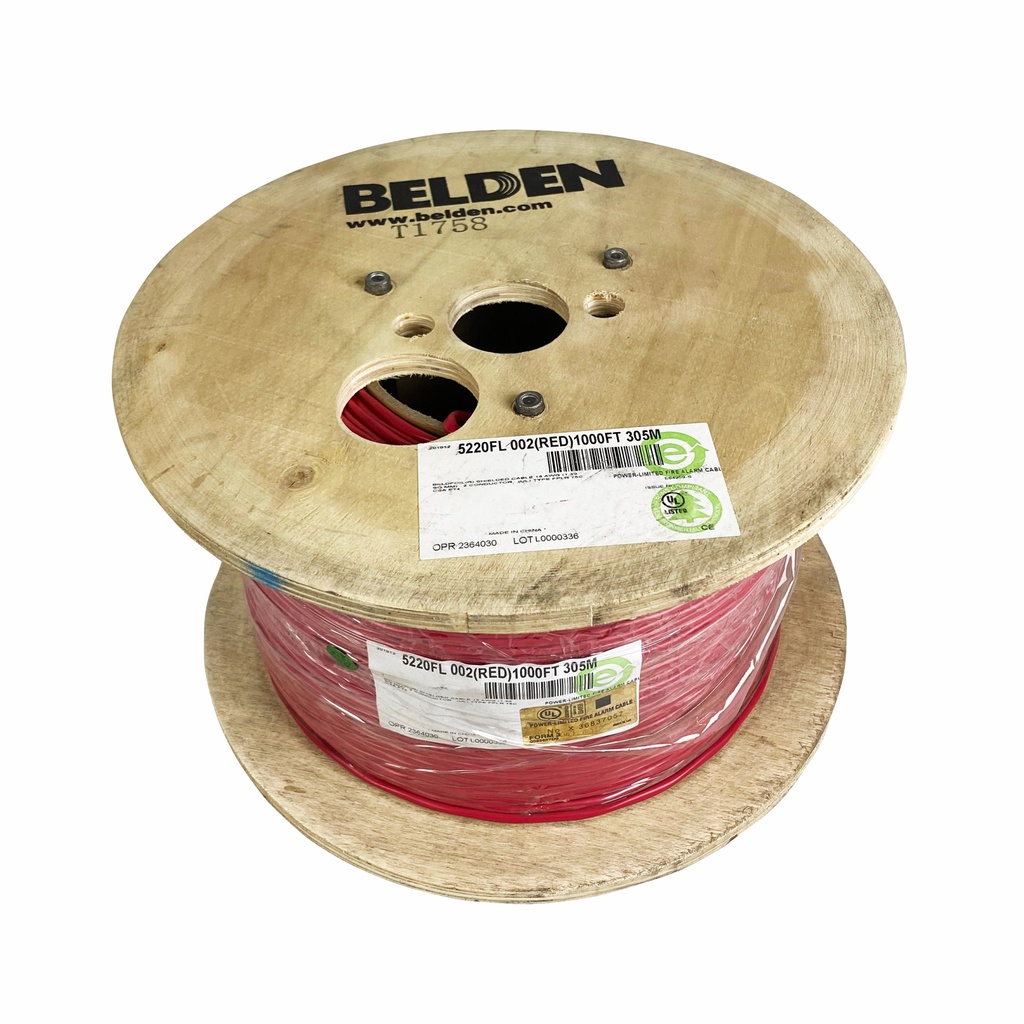 Belden | Fire Alarm Cables | 5220FL | Riser-FPLR 2-16AWG (1 Roll) 305M ...