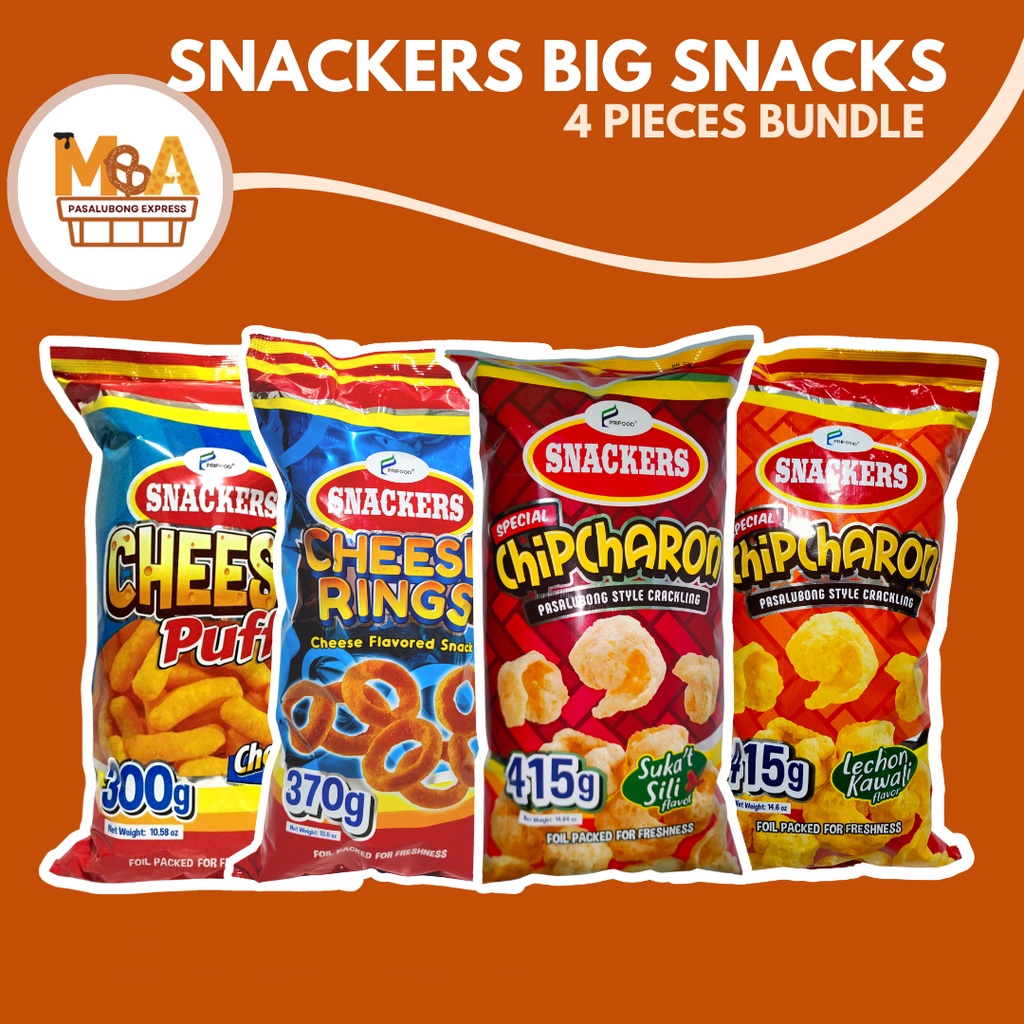 SNACKERS BUNDLE (4PIECES) (CHIPCHARON CRACKLING, CHEESY PUFFS, AND ...