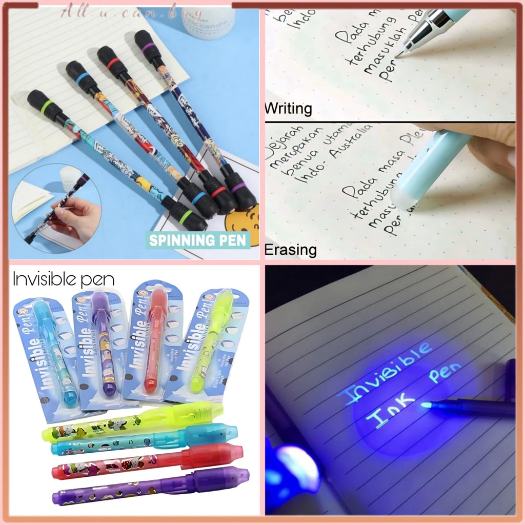 Invisible Pen, Spinning Pen & Erasing Pen, Magic UV light Magic Pen ...