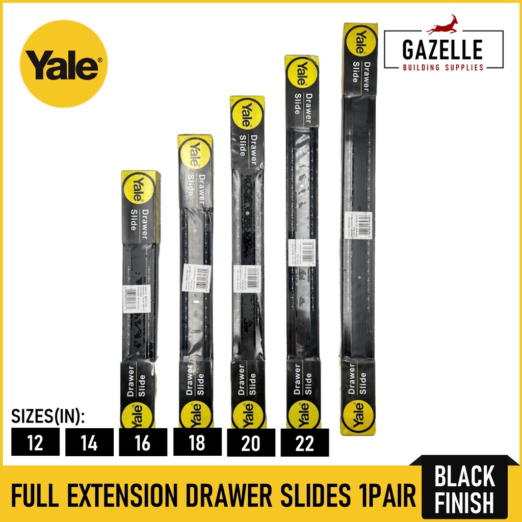Yale Full Extension Drawer Slide Guide 12" / 14" / 16" / 18" / 20" / 22 ...