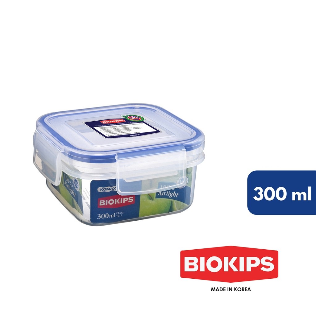 Biokips Square Food Keeper 300ml | BPA Free | 100% Airtight Leakproof ...