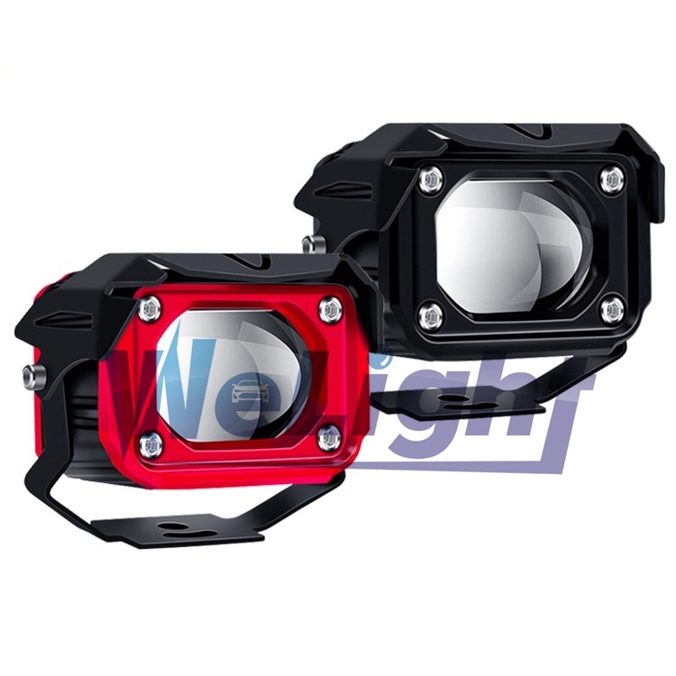Dual Colors 3D Motorcycle LED Headlight Spotlight Moto Bike Laser ...