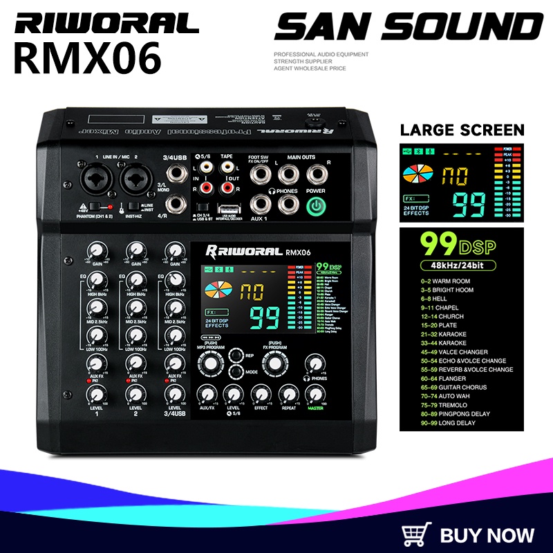 RIWORAL RMX06 6 channel mixer sound system Dedicated interface for ...