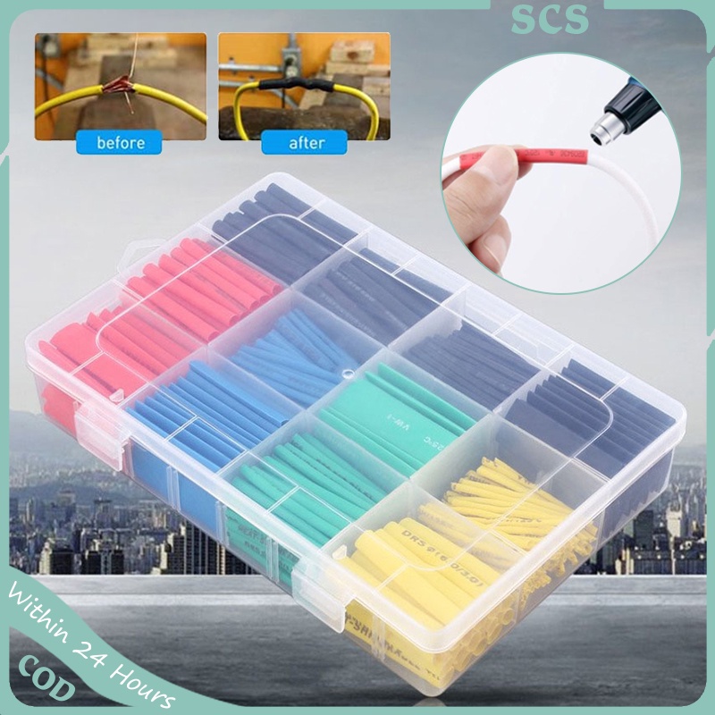 530 pcs 2:1 Heat Shrink Tubing Kit Electric Insulation Heat Shrink Tube ...