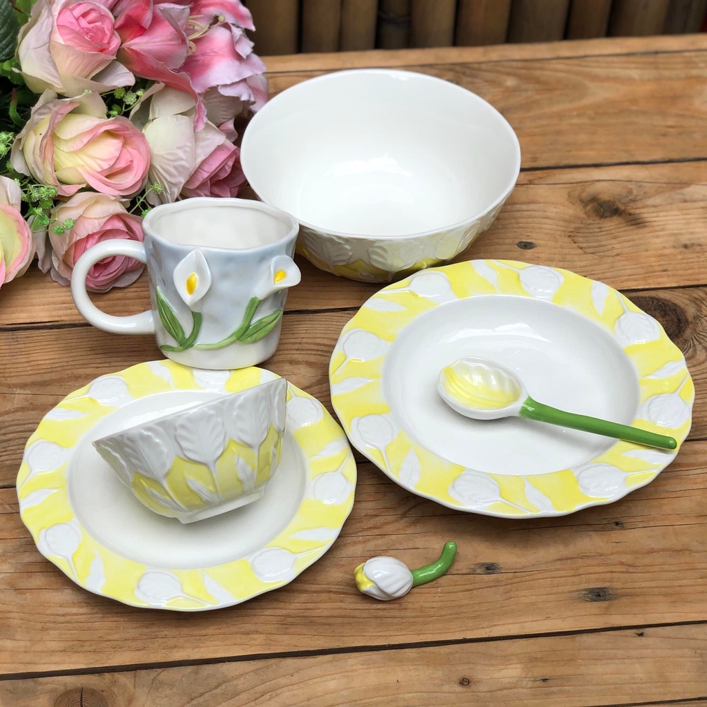 Maria Yellow Ceramic Dinnerware Collection | Shopee Philippines