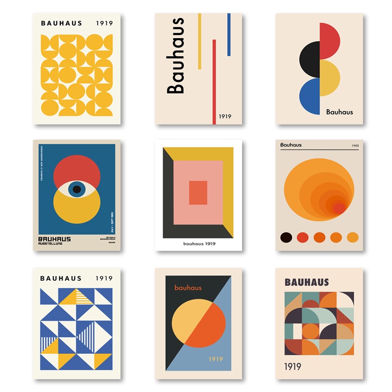 Abstract Geometric Shapes Poster Packs Canvas Painting Living Room ...