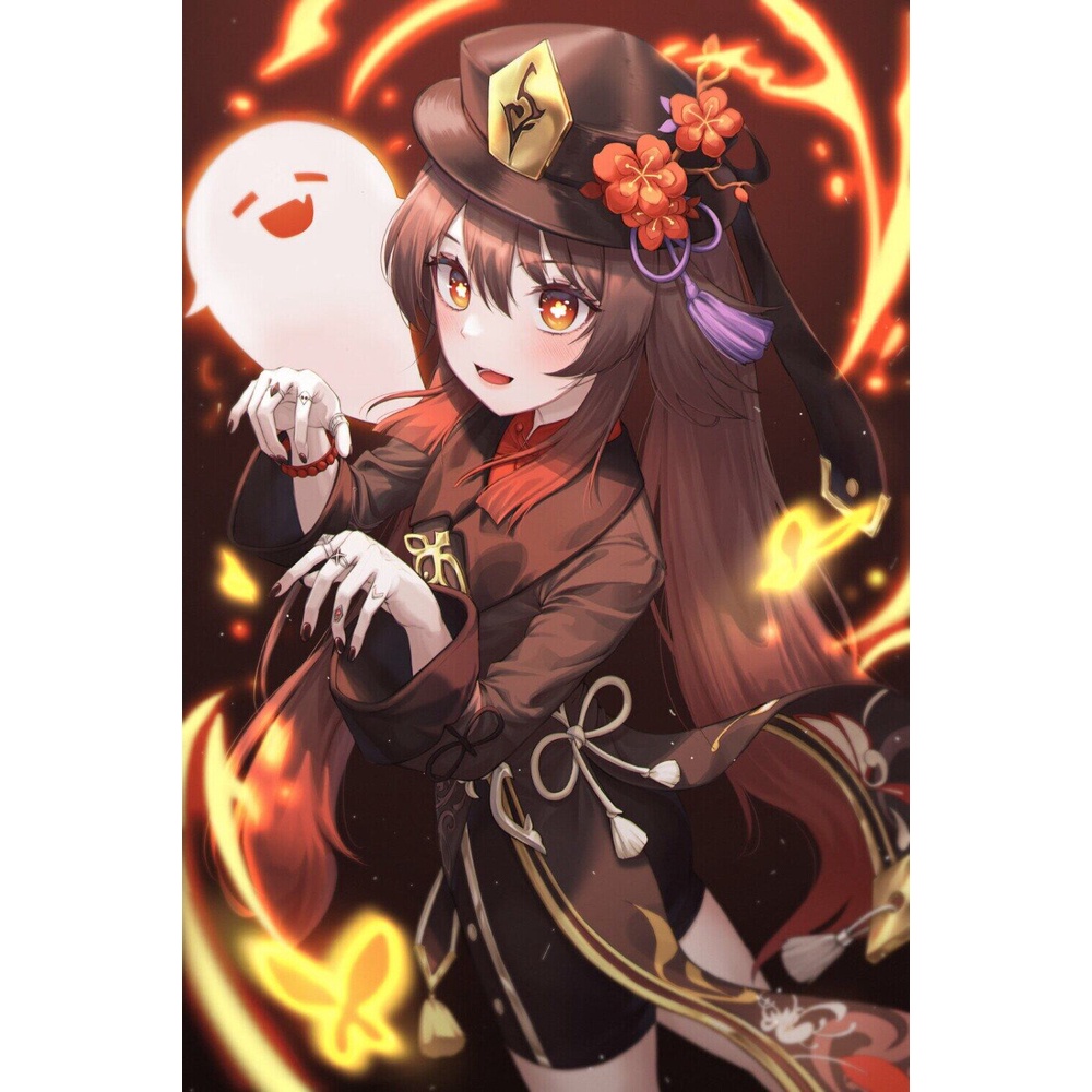 Game Poster Genshin Impact Game Female Character Hu Tao Anime Posters ...