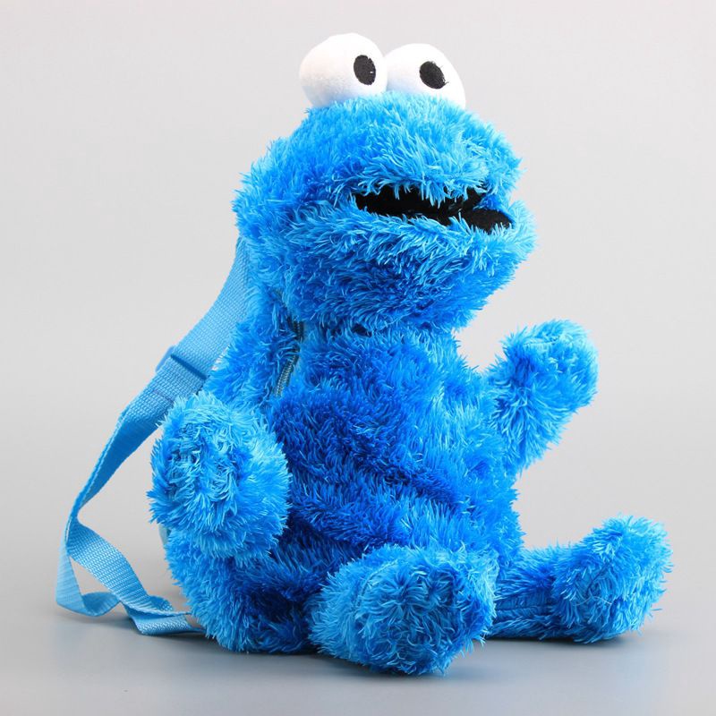 45cm Sesame Street Plush Backpack Elmo Cookie Monster Big Bird Doll Toy ...