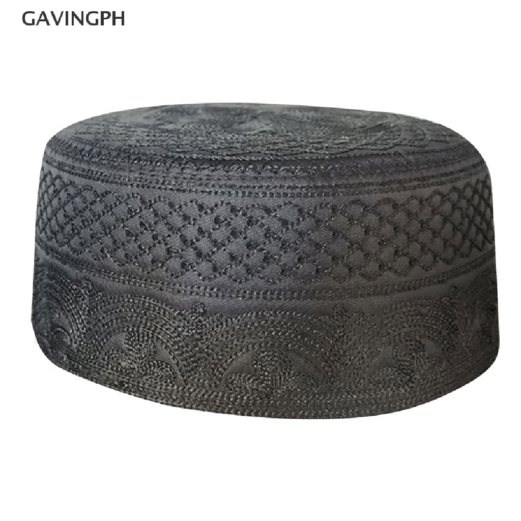 [GAVFACC] Muslim Men Hat Cap Cotton Velvet Prayer Kufi Islam Bonnet ...