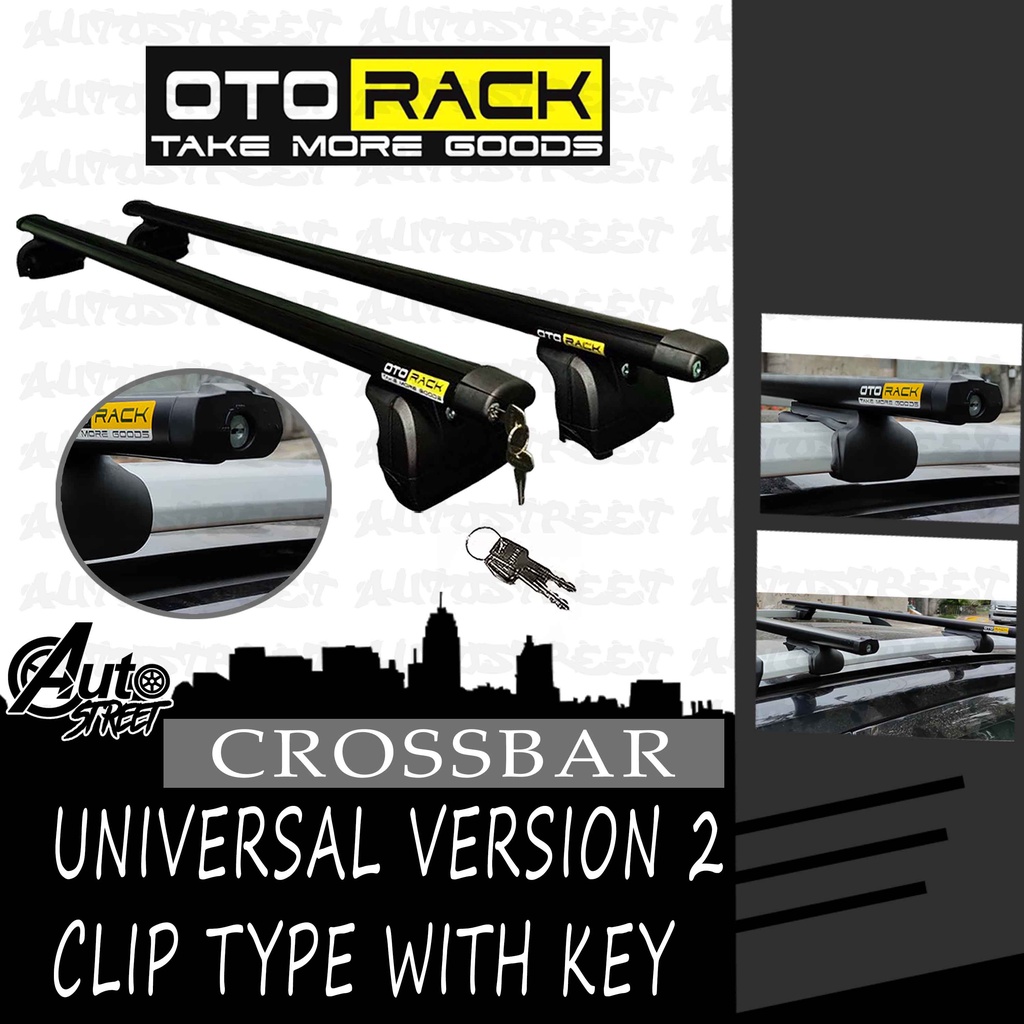 OTO RACK Universal Aluminum Crossbar Clip Type with Key (Black ...