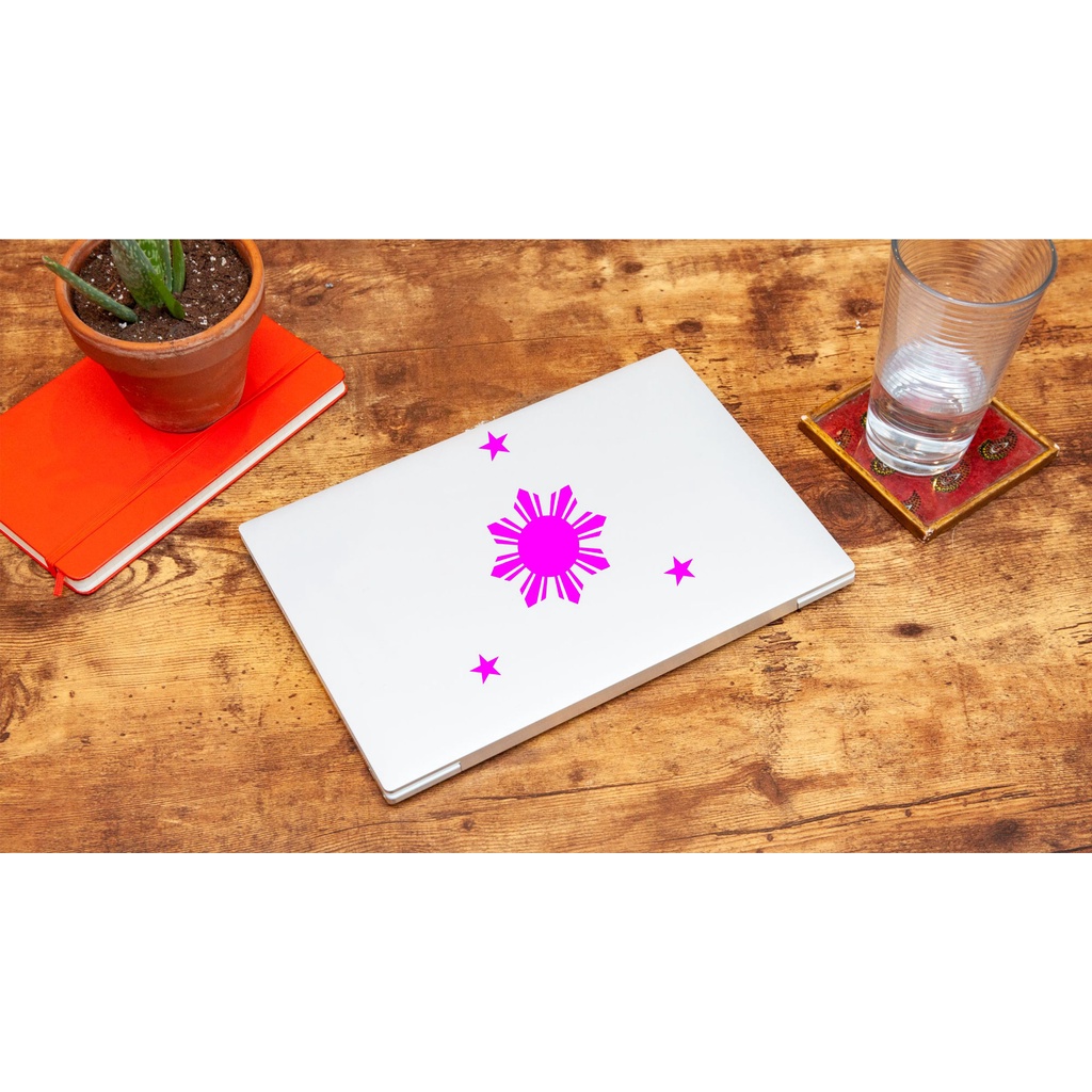 3 stars and a sun sticker for car, motorcycle, gadget, wall, and other ...
