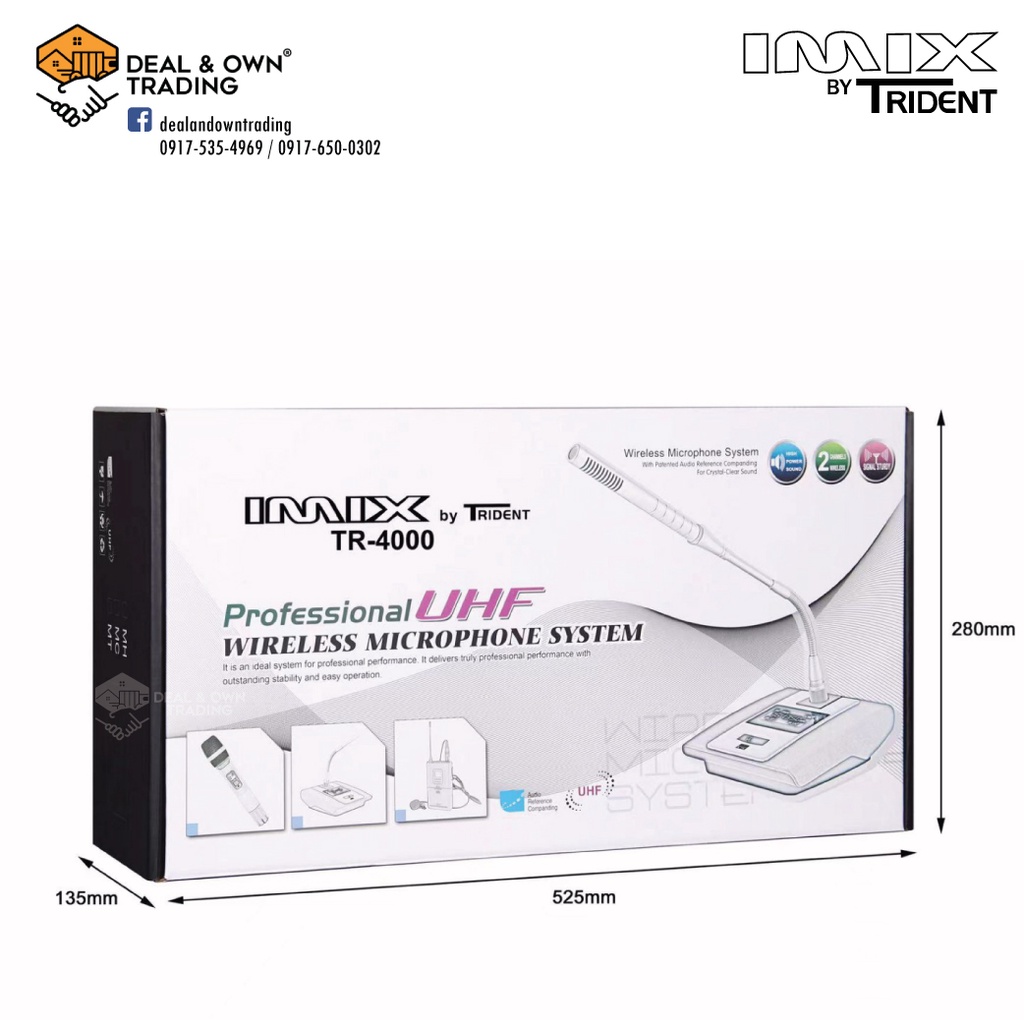 IMIX TR-4000 Professional UHF Wireless Microphone | Shopee Philippines