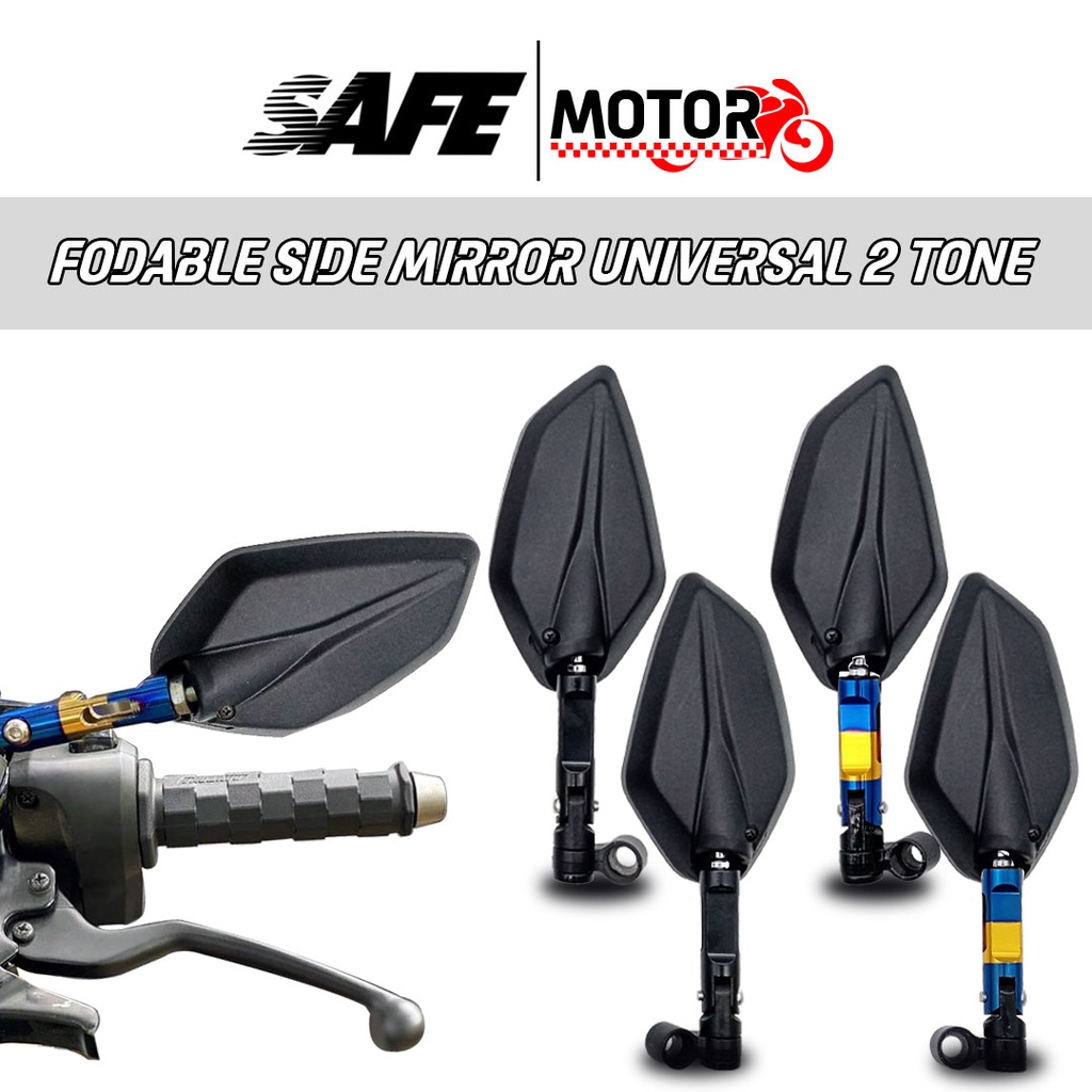 Foldable Side Mirror Universal 2tone/Matte Black Stem from Thailand ...