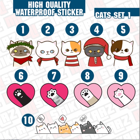 Cats Peeker / Hand Vinyl Waterproof Sticker | Shopee Philippines