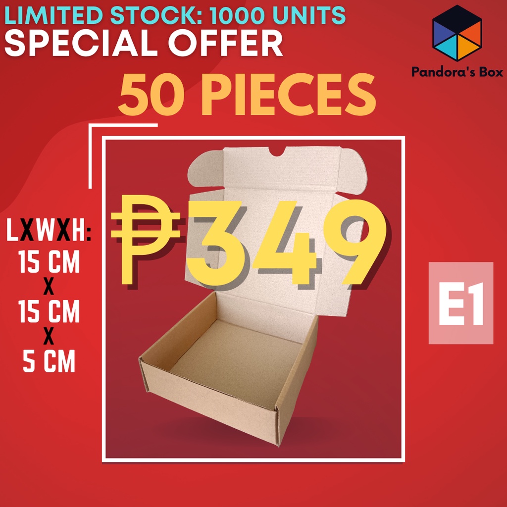 50pcs Mailer Boxes - E1 [15x15x5 cm] quality gift box for packaging corrugated box | Shopee ...