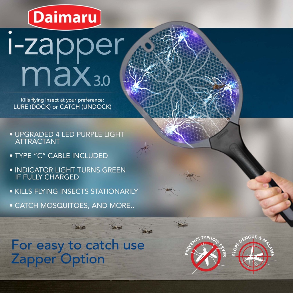 Mosquito Swatter Racket Daimaru Insect Killer Zapper Racquet ...