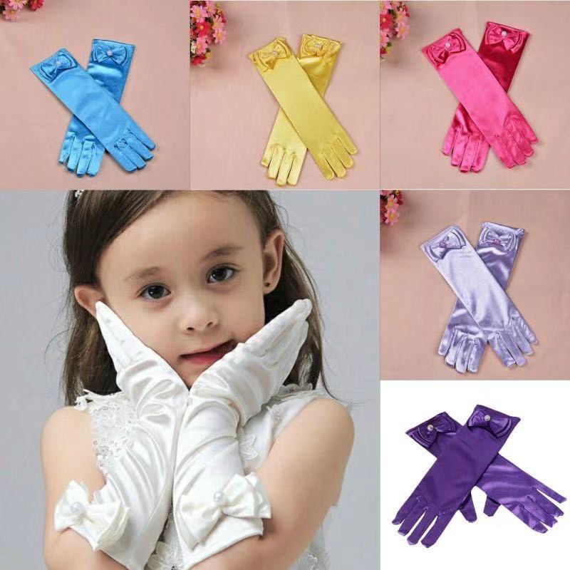 Long Style Kids Girls Gloves for Party Wedding Performance | Shopee ...
