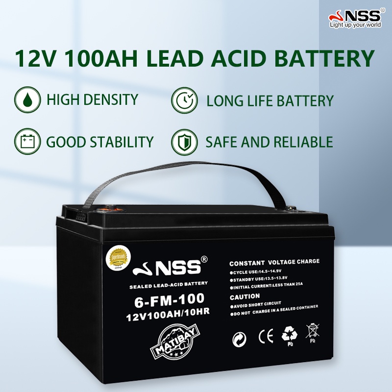 NSS 12V 100AH sealed lead-acid battery for solar setting rechargeable ...