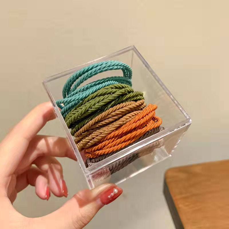 50pcs Casual Elastic Korean Color Rubber Hair Rope Hair Tie (Opp Bag ...
