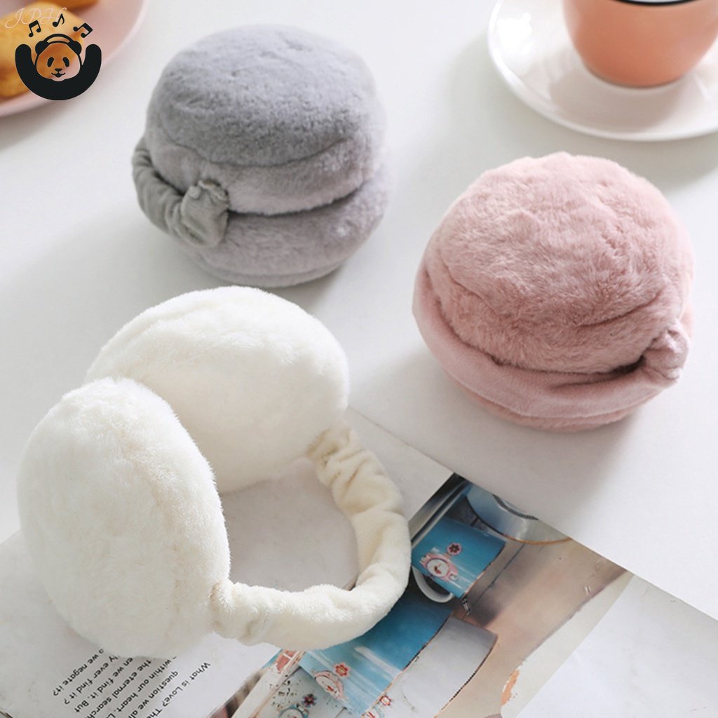 Round Plush Warm Keeping Skin-friendly Earmuff Faux Rabbit Fur Rotating ...