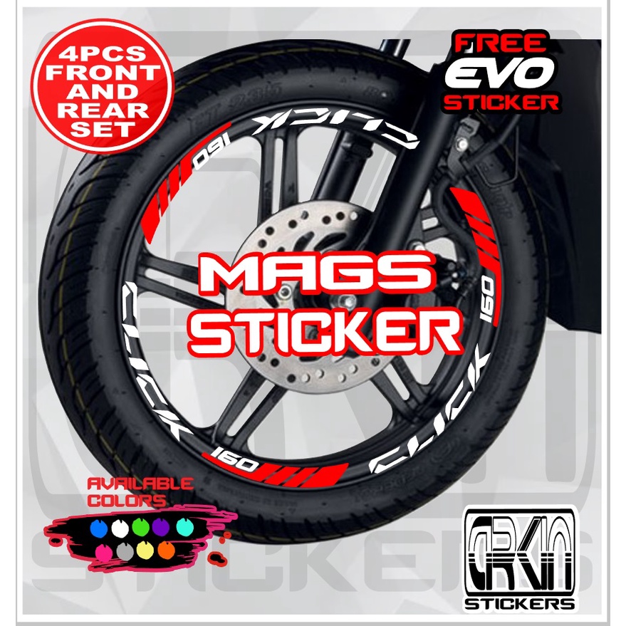 Click 160 mags sticker 4pcs set front and rear | Shopee Philippines